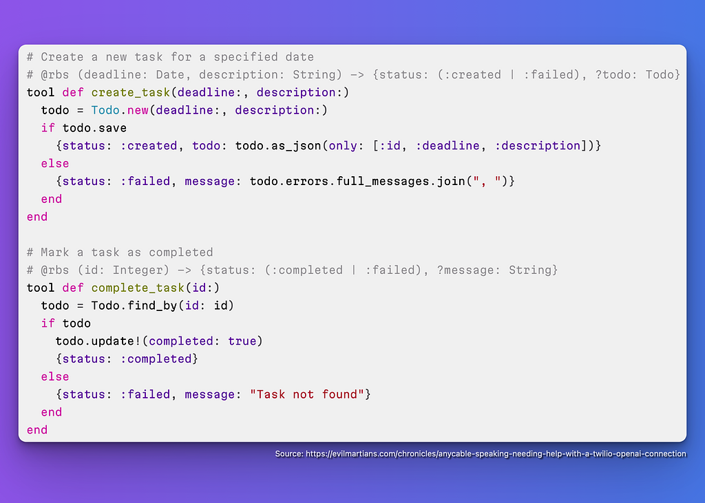 RBS inline code sample from Anycable example | Short Notes